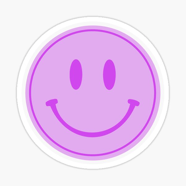 "PURPLE HAPPY FACE" Sticker by sierrasticker | Redbubble