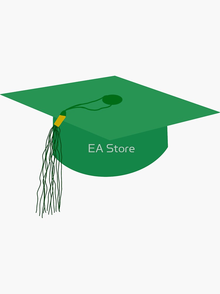 "Green Graduation Cap Sticker" Sticker for Sale by chongpau | Redbubble