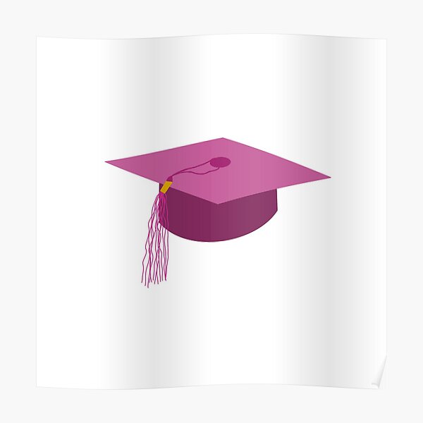 "Pink Graduation Cap Sticker" Poster by chongpau | Redbubble