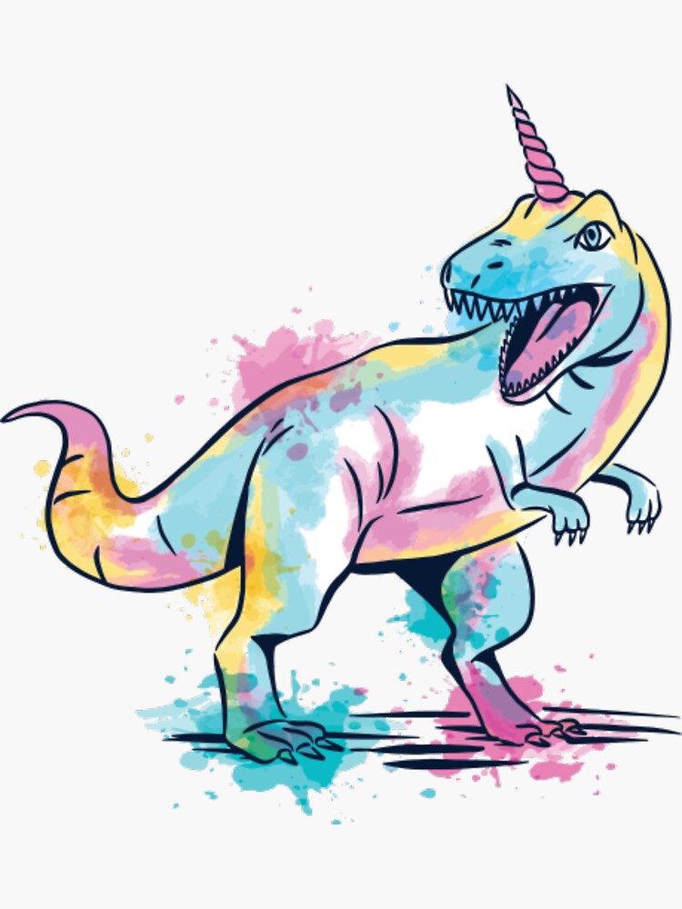 "Rainbow Unicorn Dinosaur " Sticker by SickelsDelong | Redbubble
