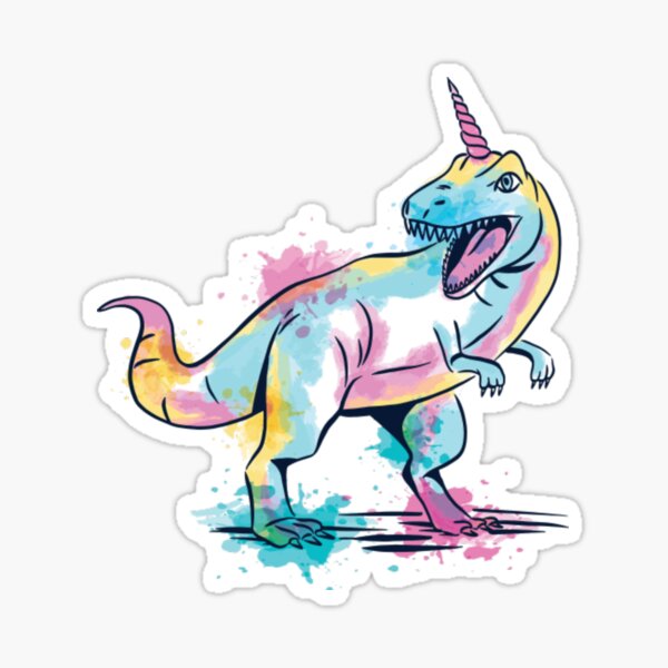 "Rainbow Unicorn Dinosaur " Sticker by SickelsDelong | Redbubble