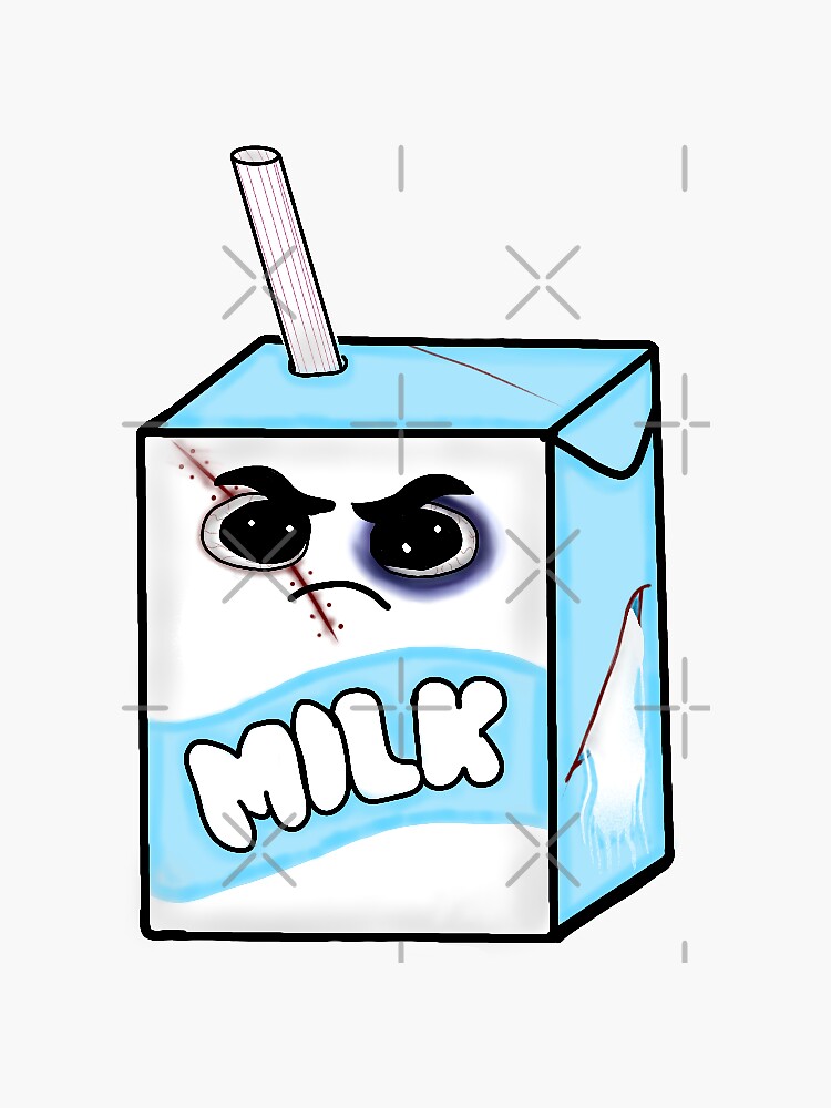 "Angry milk " Sticker for Sale by Casperscrafts | Redbubble