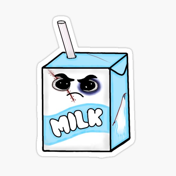 "Angry milk " Sticker for Sale by Casperscrafts | Redbubble