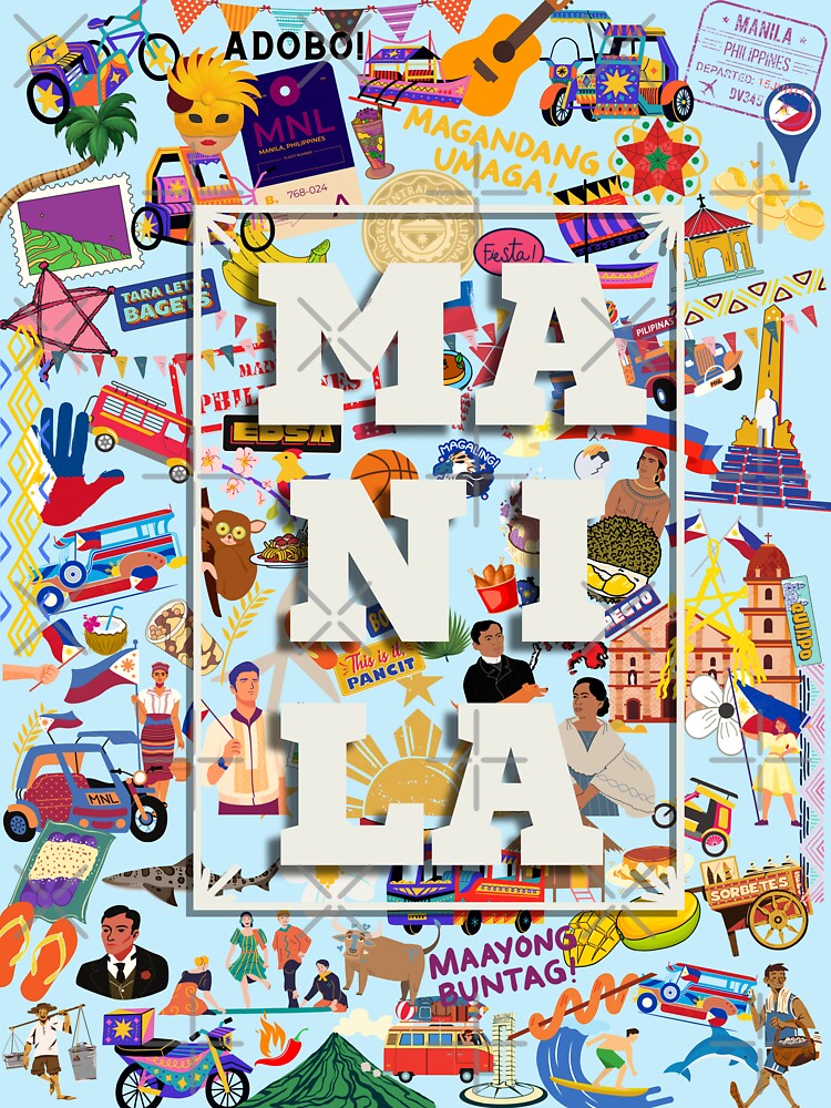 "Manila Philippines Doodle" Sticker for Sale by MyPrintCharming | Redbubble