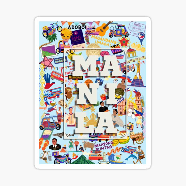 "Manila Philippines Doodle" Sticker for Sale by MyPrintCharming | Redbubble