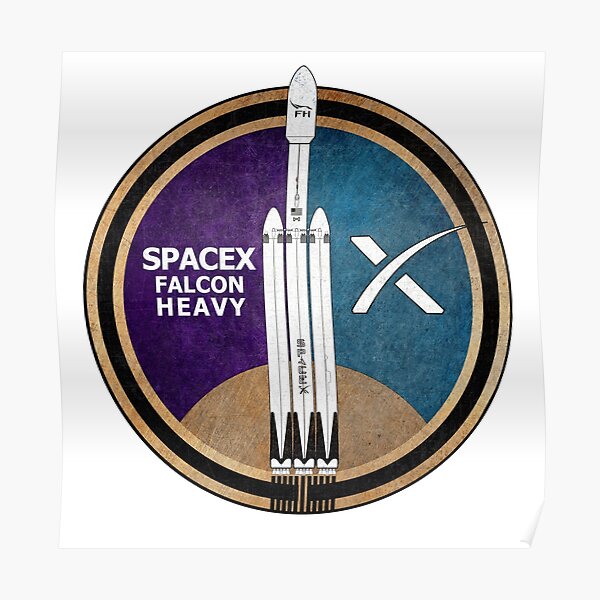 Spacex Falcon Heavy Poster By Bgalaxy Redbubble