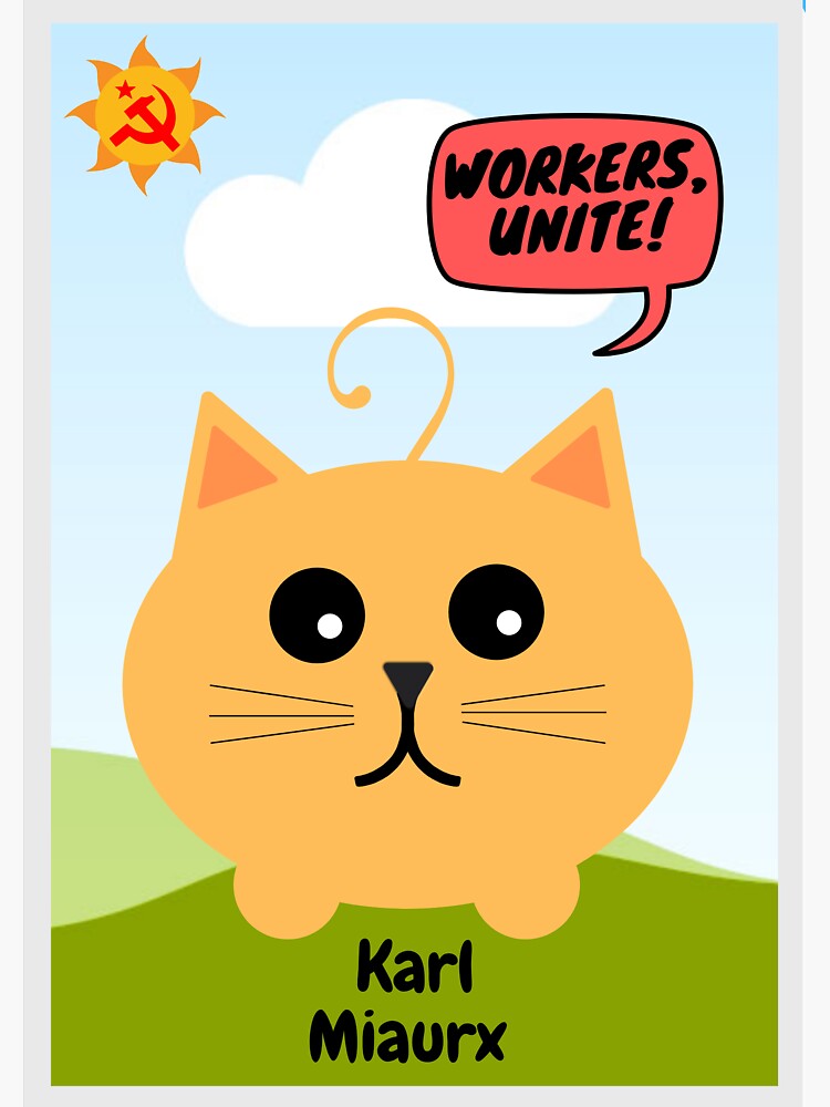 "#3 Karl Miaurx - The Cute Communist Cat" Sticker for Sale by RaphaelVC ...