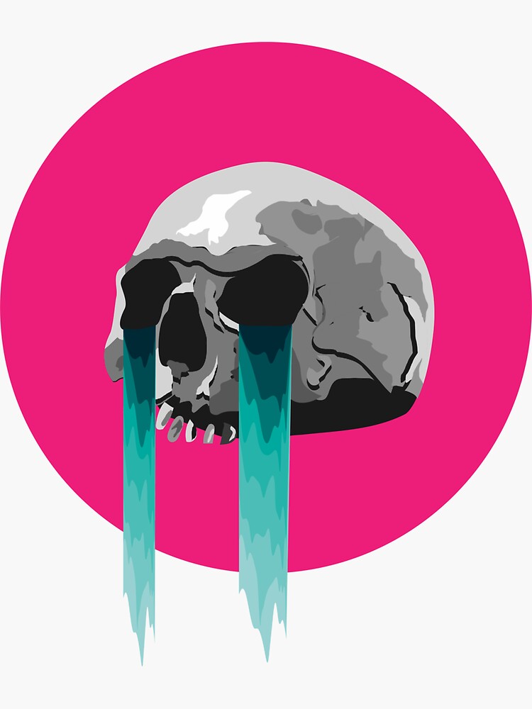 "Sad crying skull design" Sticker for Sale by YK-Art | Redbubble