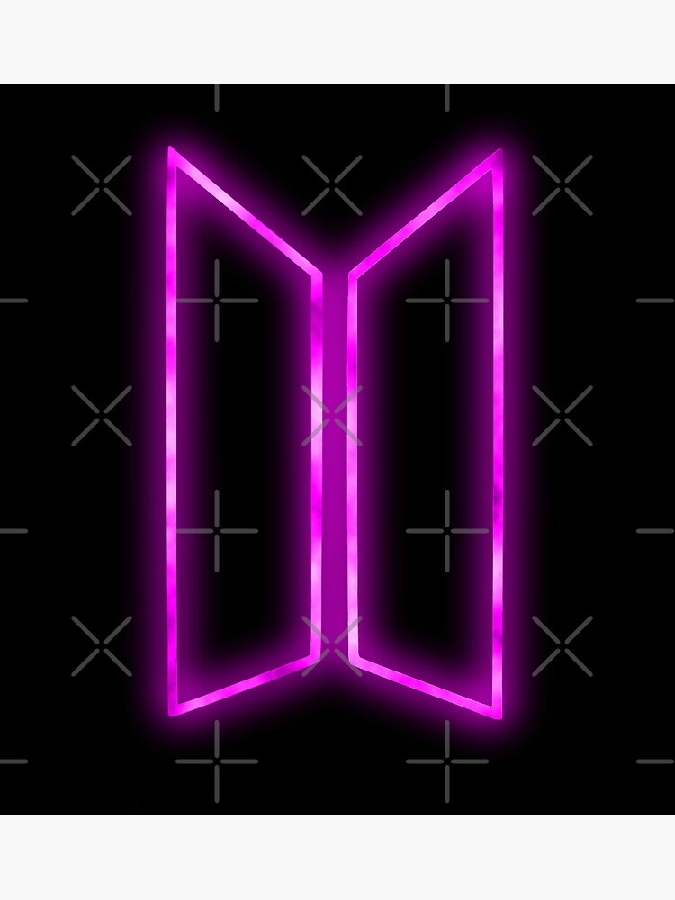"BTS Logo Pink Glow" Sticker by nymphalidae | Redbubble