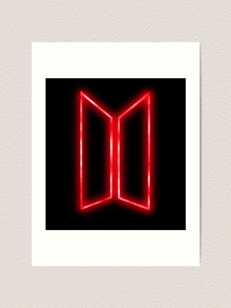 "BTS Logo Red Glow" Art Print by nymphalidae | Redbubble