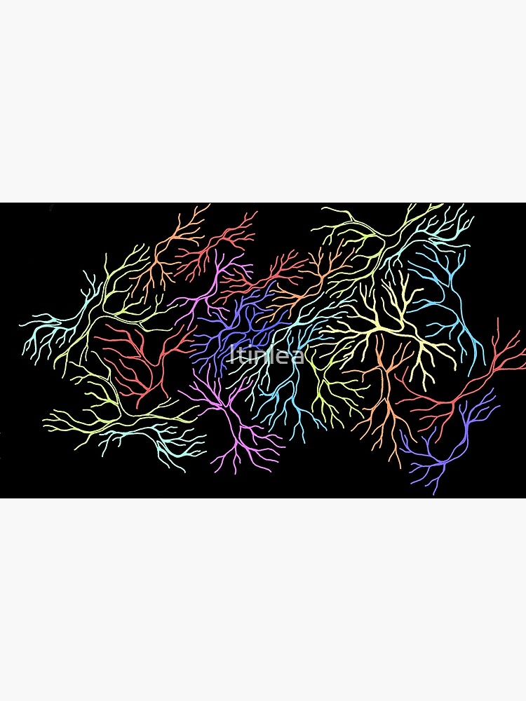 "Rainbow neurons on black background! (natural border)" Poster by ...