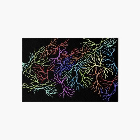 "Rainbow neurons on black background! (natural border)" Art Board Print ...