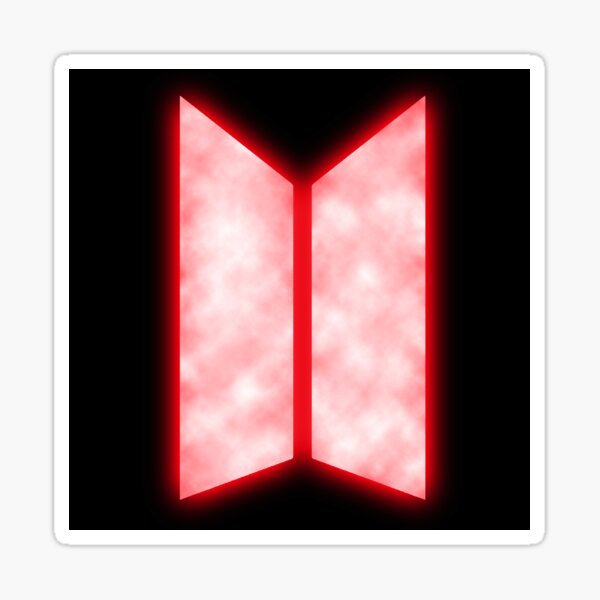 "BTS Logo Red Glow" Sticker by nymphalidae | Redbubble
