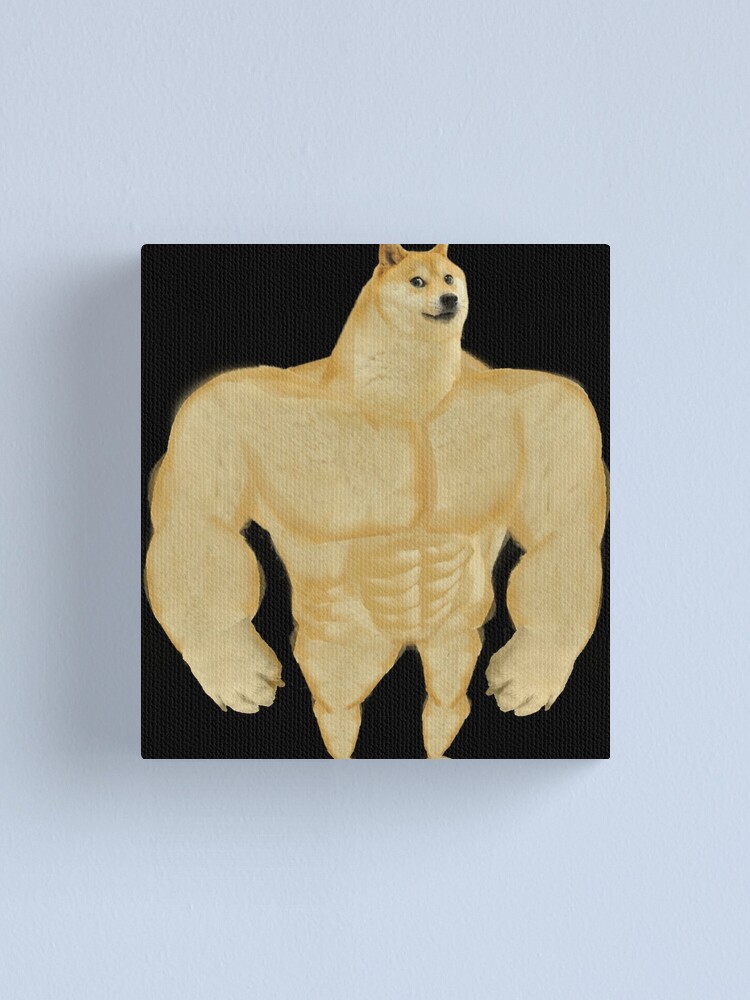 Impression sur toile « Doge buff muscle bulk big dog meme abs dog shiba ...