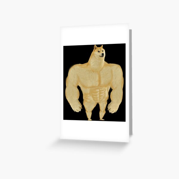 "Doge buff muscle bulk big dog meme abs dog shiba inu" Greeting Card by ...