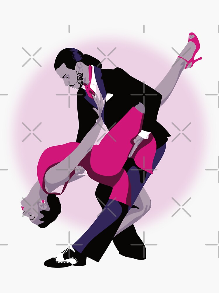 "Tango Dancers - Pink & Purple" Sticker for Sale by ladyfacecreates ...
