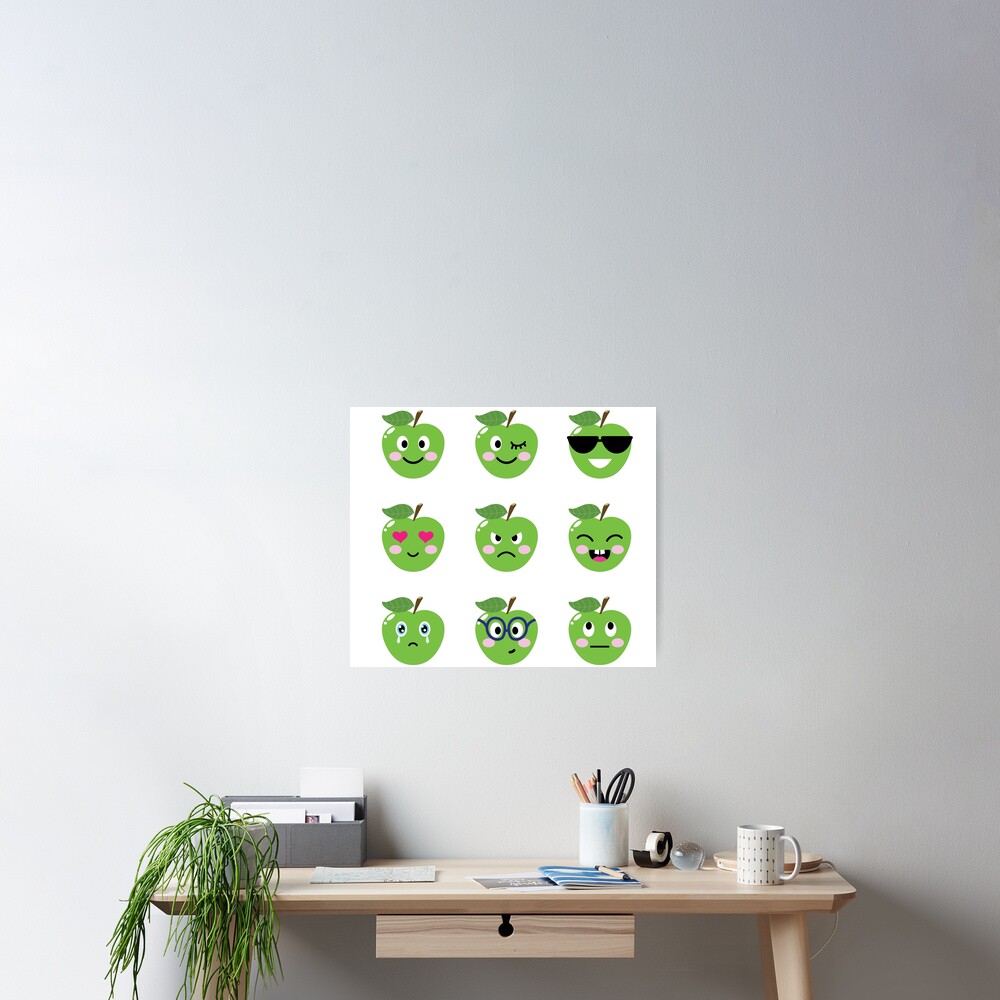 "Grüner Apfel Emoji." Poster von AleenWhitefox | Redbubble