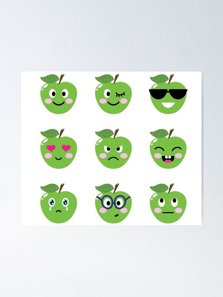 "Grüner Apfel Emoji." Poster von AleenWhitefox | Redbubble