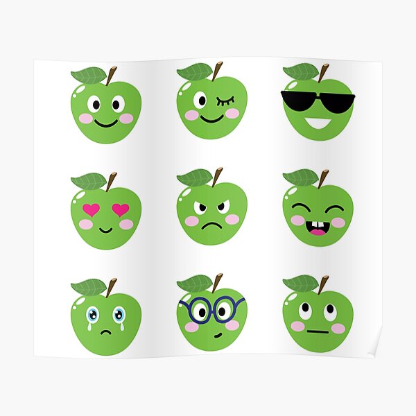 "Grüner Apfel Emoji." Poster von AleenWhitefox | Redbubble