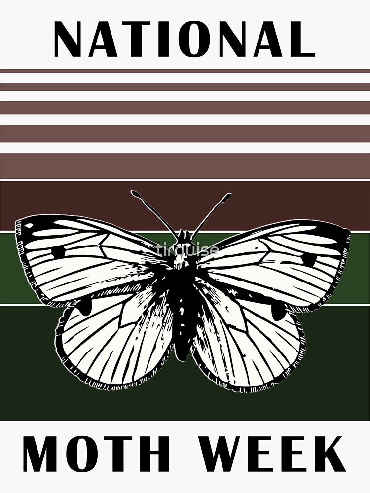 "NATIONAL MOTH week lines" Sticker for Sale by tirquise | Redbubble