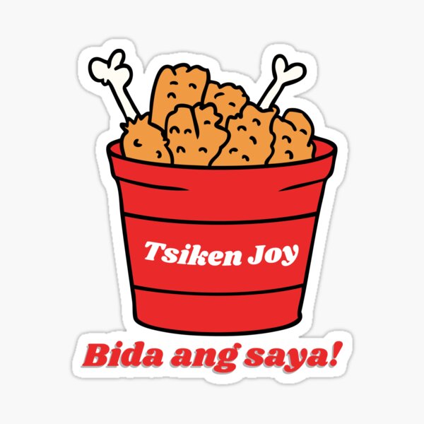 "Tsiken Joy Bida Ang Saya!" Sticker for Sale by MyPrintCharming | Redbubble