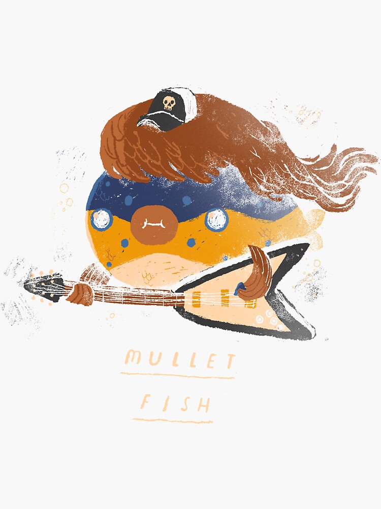 "Mullet fish" Sticker by louros | Redbubble