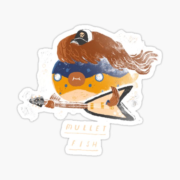 "Mullet fish" Sticker by louros | Redbubble