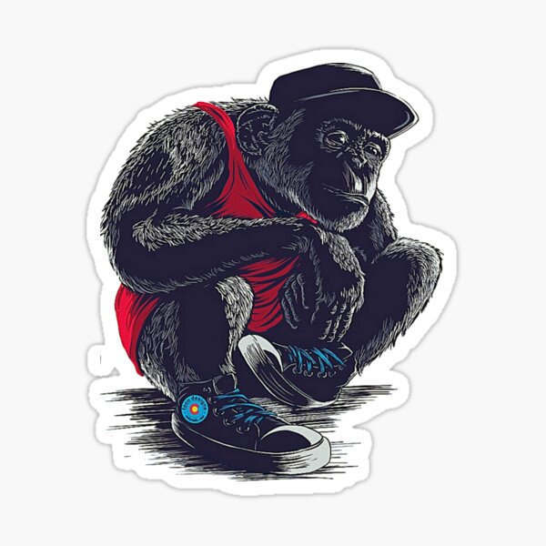 "Bad Monkey " Sticker for Sale by Geometrics | Redbubble