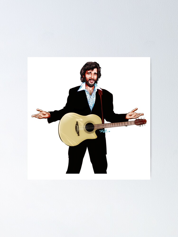 "Eddie Rabbitt - An illustration by Paul Cemmick" Poster for Sale by ...