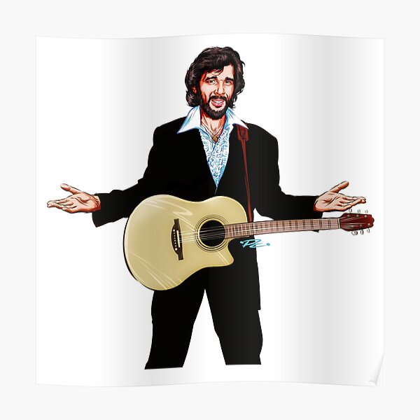 "Eddie Rabbitt - An illustration by Paul Cemmick" Poster for Sale by ...