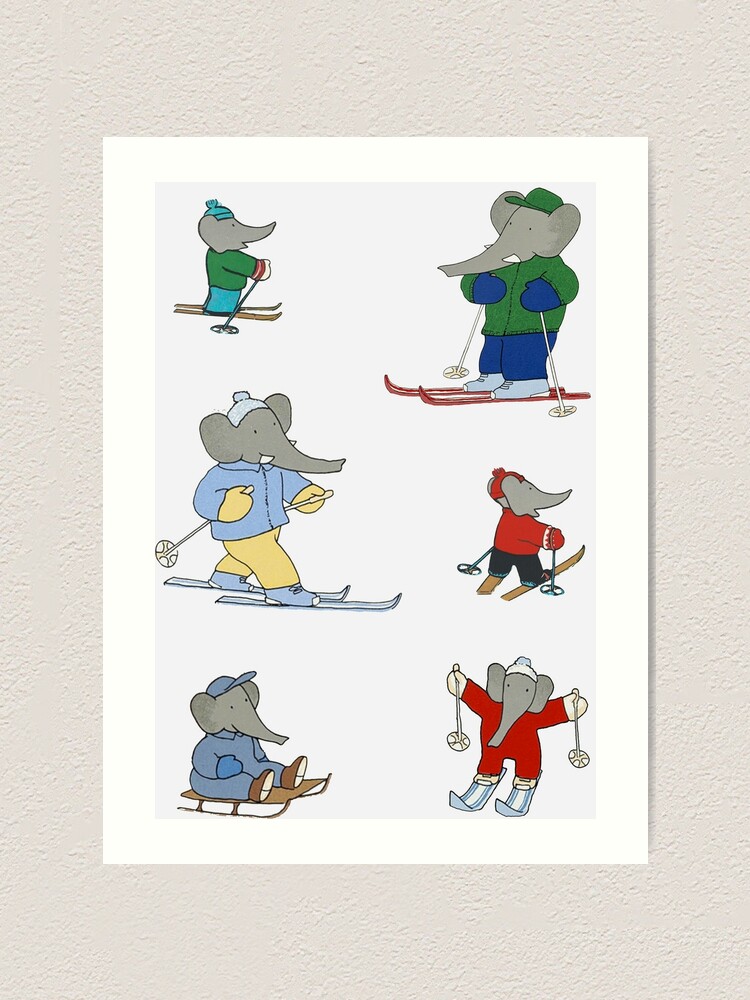 "Babar goes skiing" Art Print for Sale by the-classics | Redbubble