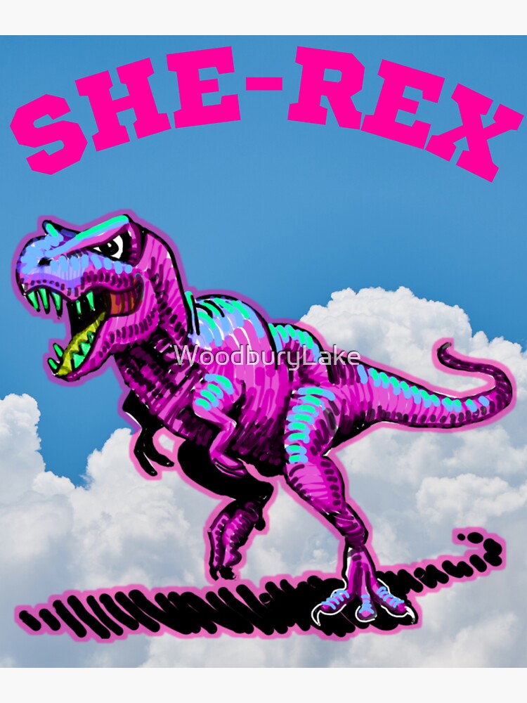 "She-Rex" Sticker by WoodburyLake | Redbubble