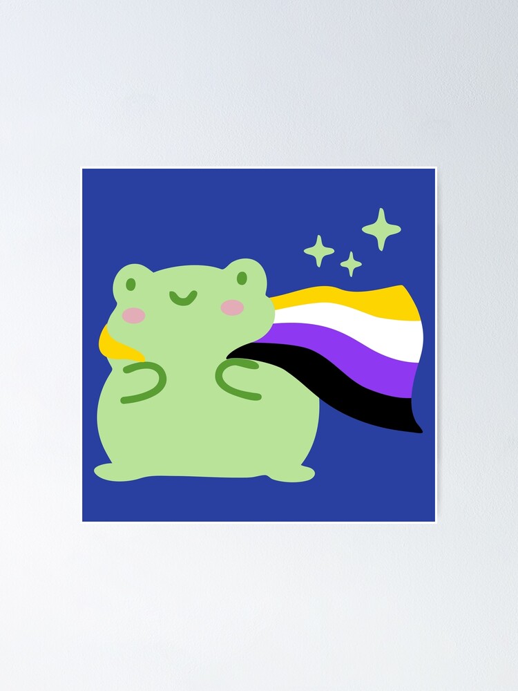 "LGBTQ Non-Binary Pride flag frog" Poster for Sale by pookkudesign ...