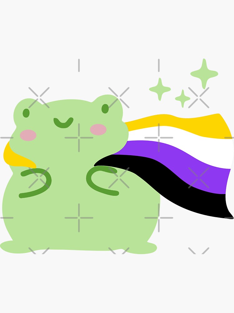 "LGBTQ Non-Binary Pride flag frog" Sticker for Sale by pookkudesign | Redbubble