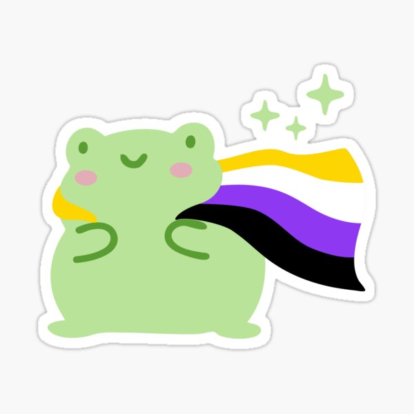"LGBTQ Non-Binary Pride flag frog" Sticker for Sale by pookkudesign ...