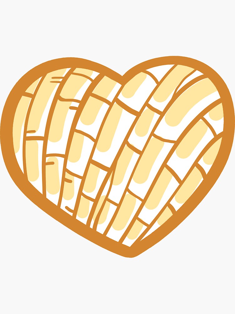 "Concha Heart Mexican Mexico" Sticker for Sale by Mealla | Redbubble