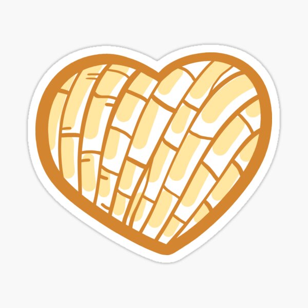 "Concha Heart Mexican Mexico" Sticker for Sale by Mealla | Redbubble