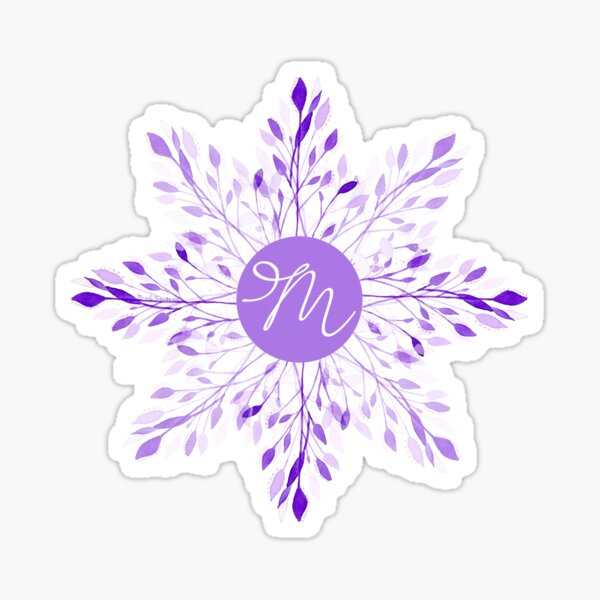 "Purple Delicate Floral Watercolor with Letter "M" Monogram Design ...