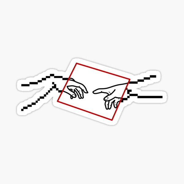 "Hands in a red frame" Sticker by VADIMproducts | Redbubble