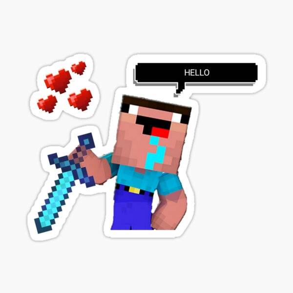 "MINECRAFT NOOB" Sticker for Sale by HEMONME | Redbubble