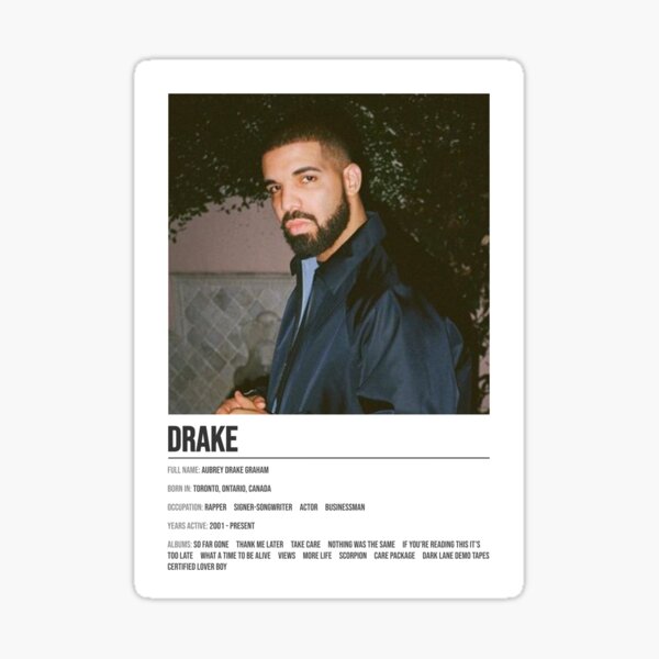 "AESTHETIC CANADIAN RAPPER POLAROID " Sticker by angellawng | Redbubble