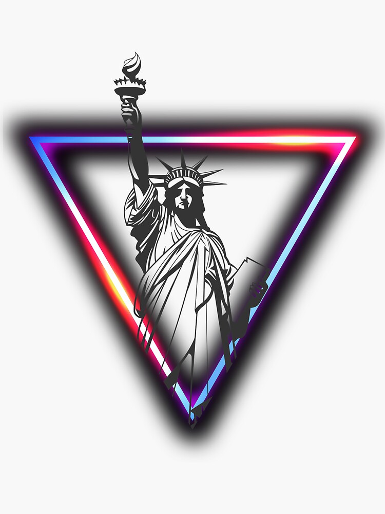 "Statue of Liberty Neon Triangle America USA New York" Sticker for Sale ...