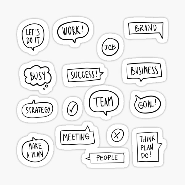 "Speech bubbles sticker pack" Sticker for Sale by DigiAesthetics ...