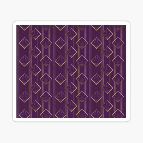 "Art Deco Gold Diamonds on Purple Background" Sticker for Sale by ...