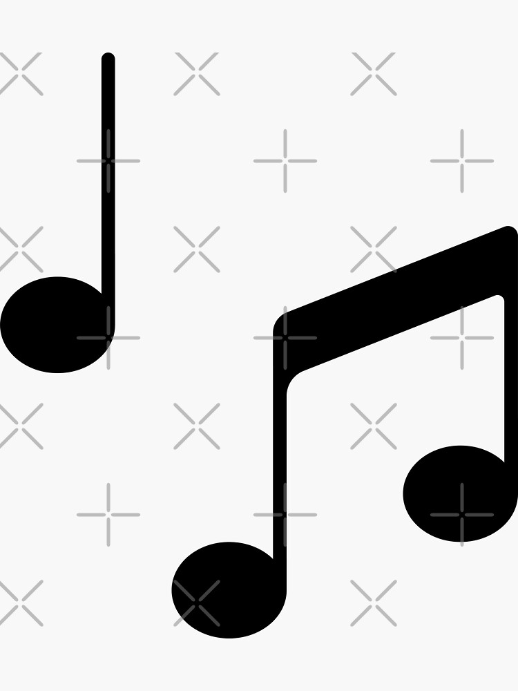 "Pack of 2 black musical notes" Sticker by AdrianeroSR | Redbubble