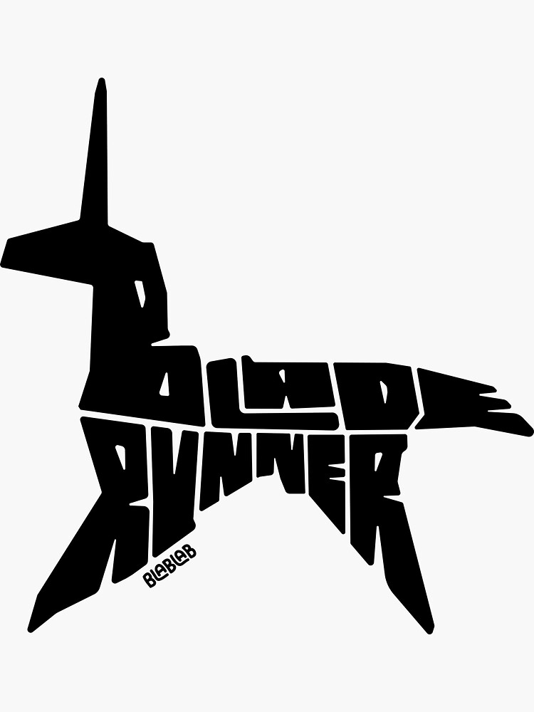 "BLADE RUNNER - Unicorn Origami Typography" Sticker for Sale by Blab ...
