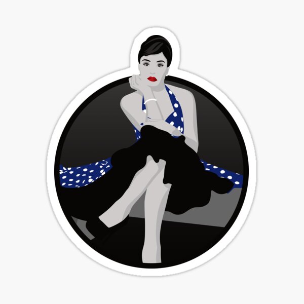 "Burlesque Girls | Delphine - Blue & Grey" Sticker by ladyfacecreates ...