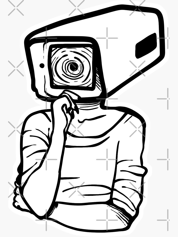 "camera head" Sticker by politeillusts | Redbubble
