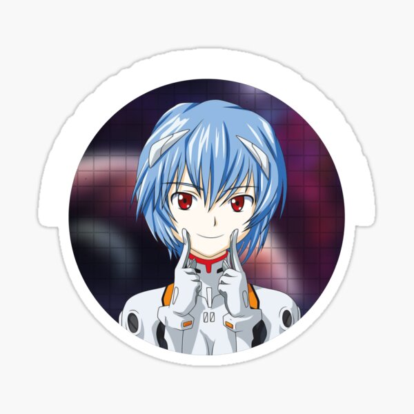 " rei ayanami smile white" Sticker by cremadesign | Redbubble