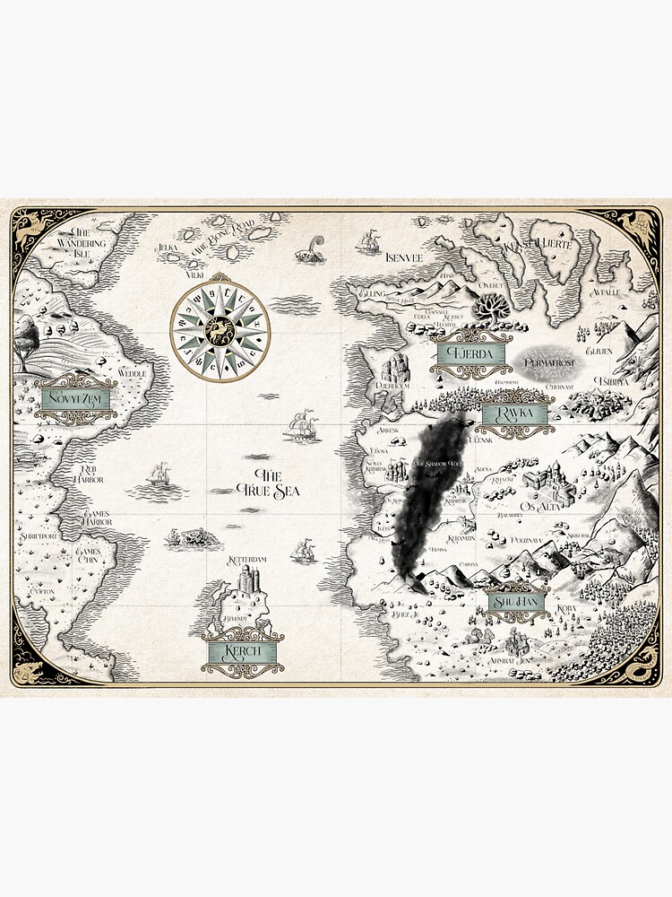 "grishaverse map" Sticker for Sale by lrsousx | Redbubble